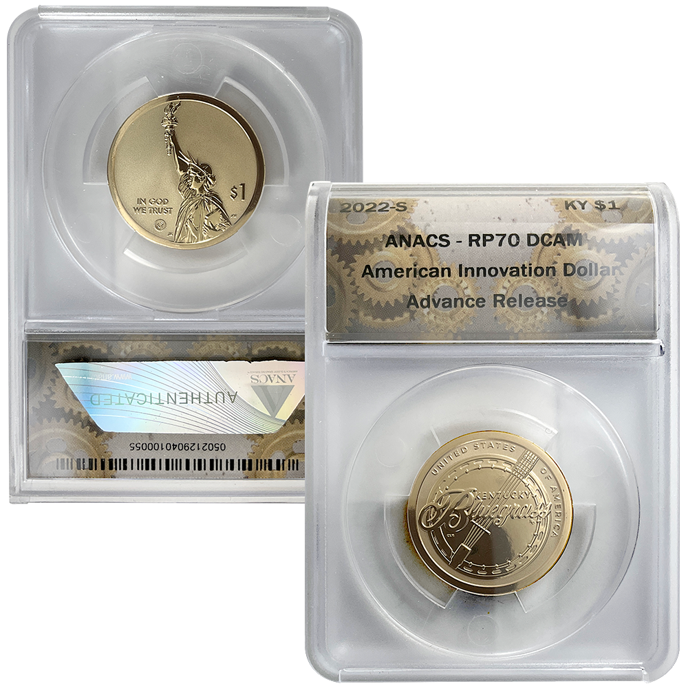 2022 American Innovation $1 ANACS RP70 Advance Release Set | US Coins ...