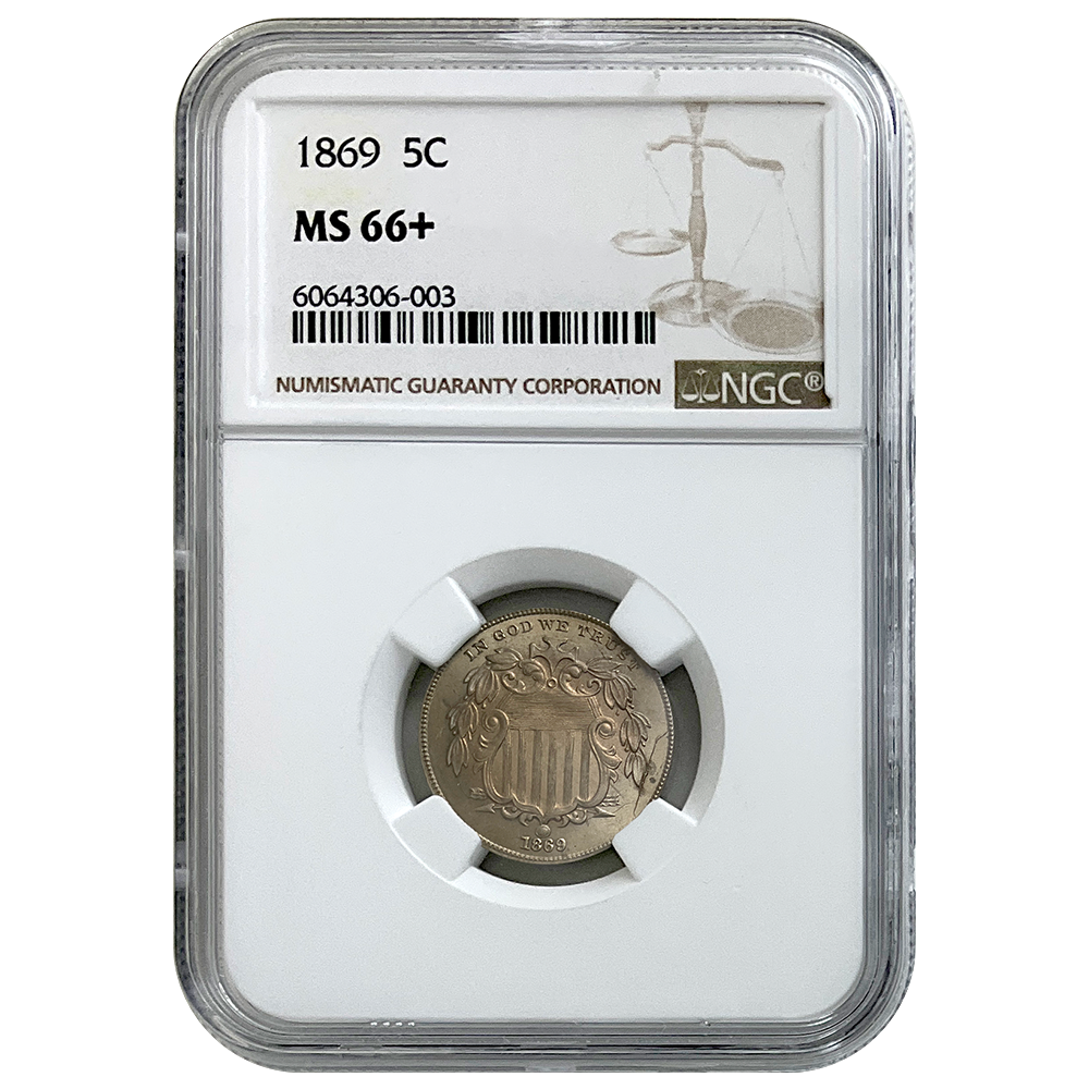 1869 Shield Nickel NGC MS66 | US Coins | Csnmint.com
