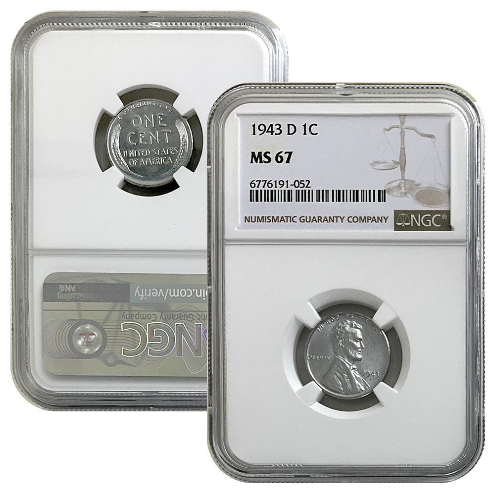 1943-PDS Lincoln Steel Cent NGC MS67 Set | US Coins | Csnmint.com