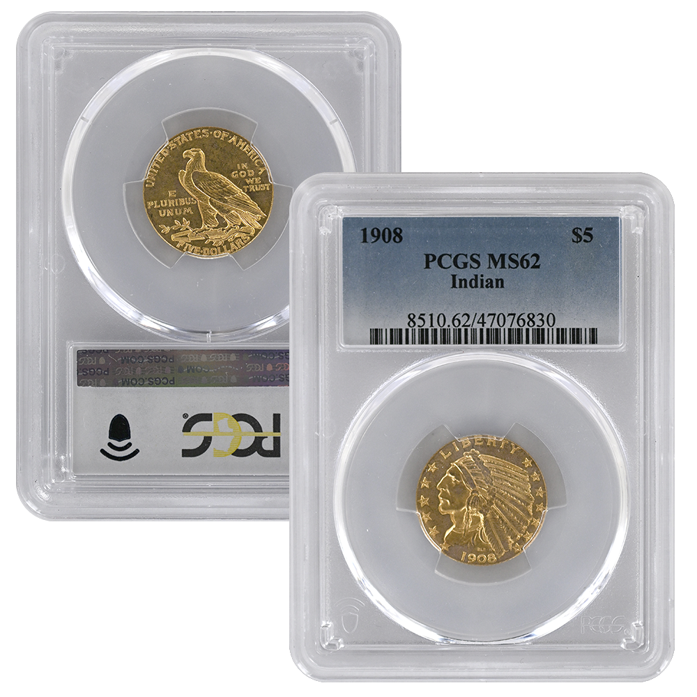 1908-1911 $5 Indian Gold Four Coin Set | US Coins | Csnmint.com