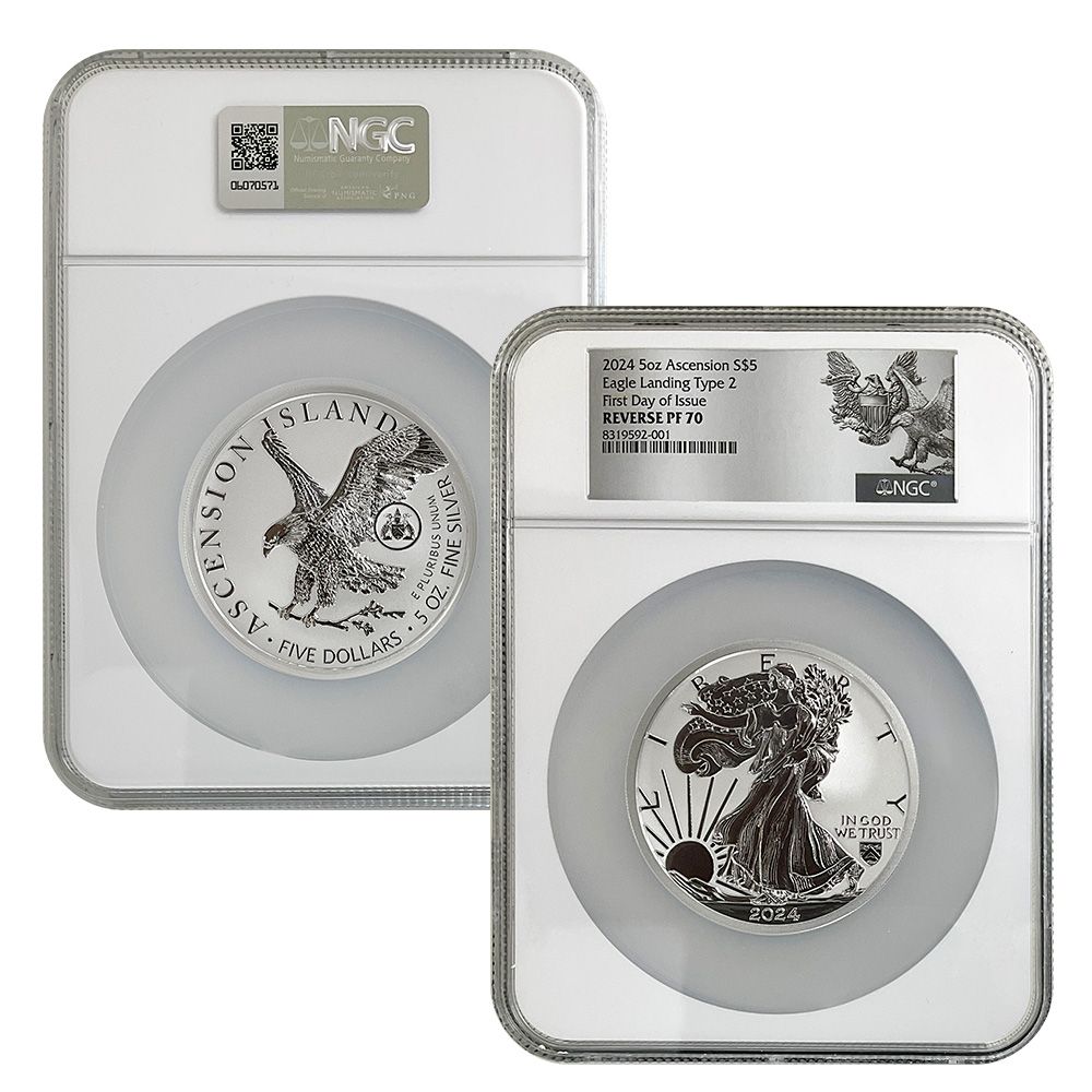 2024 5oz Silver Reverse Proof Type 1 & 2 Silver Eagle Set | US Coins ...