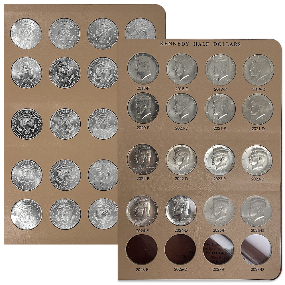 1964-2025 P&D Kennedy Half Dollar Album | US Coins | Csnmint.com