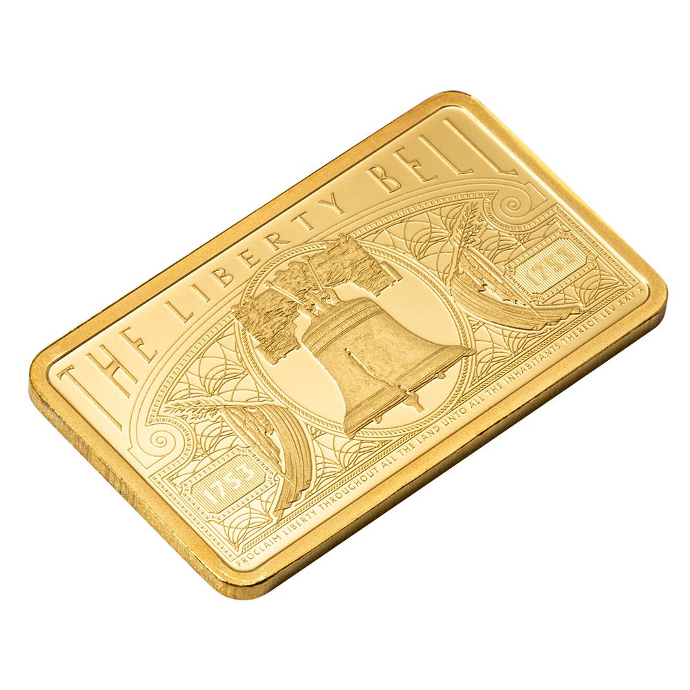 America the Free 5g Gold Bar – Liberty Bell | US Coins | Csnmint.com