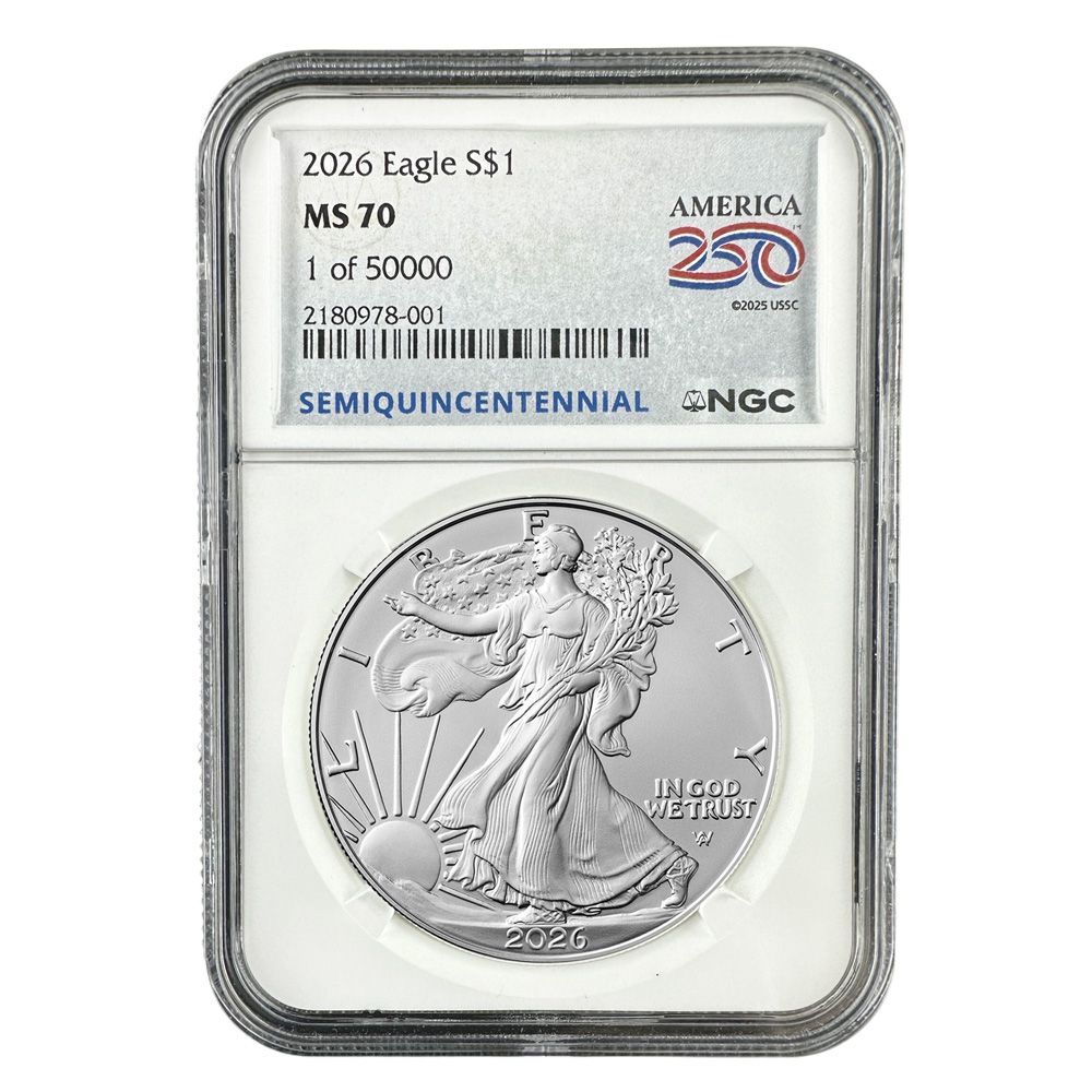 2026 PRESALE Silver American Eagle – NGC MS70 x20 | US Coins | Csnmint.com