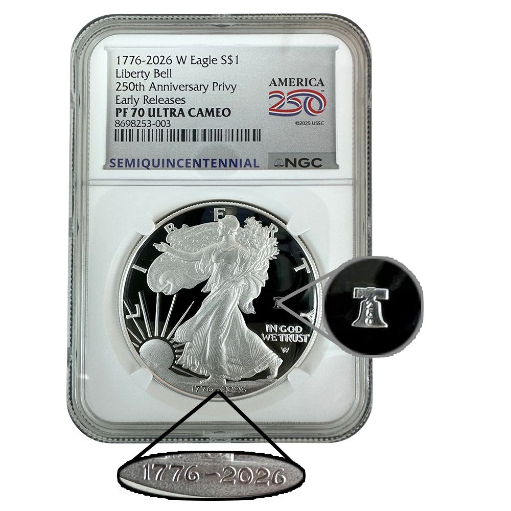 1776-2026-W Proof Silver American Eagle – PF70 | US Coins | Csnmint.com