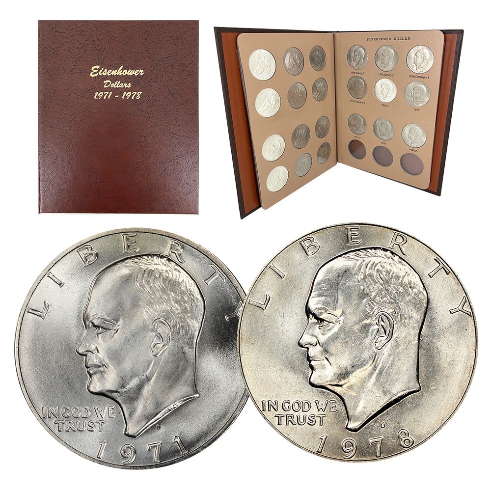 1971-1978 Uncirculated Eisenhower Dollar Album | US Coins | Csnmint.com