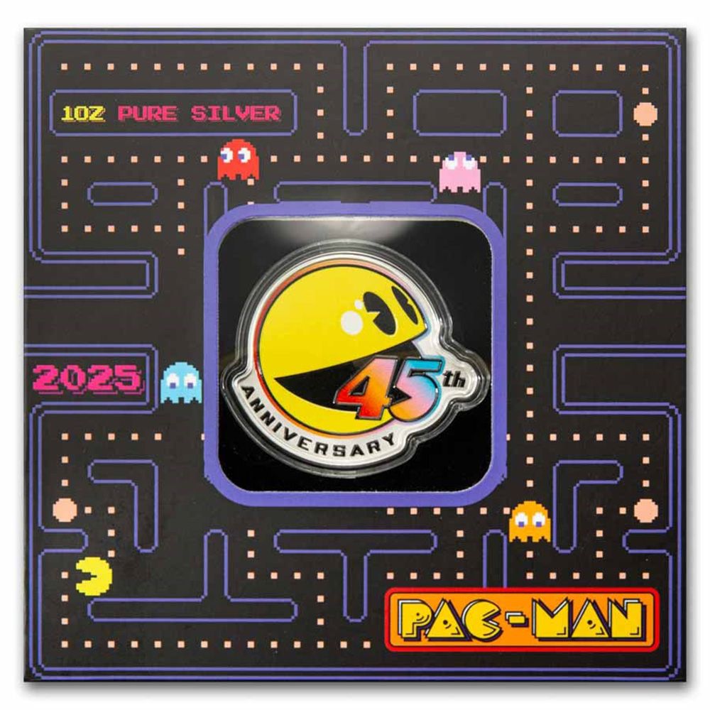 2025 45th Anniversary Pac Man Silver Coin | US Coins | Csnmint.com